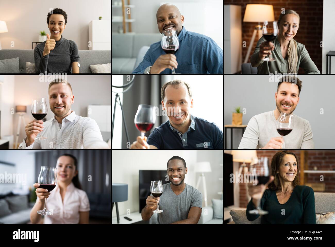 Virtual Wine Taste Video Conference Call Online Stock Photo - Alamy