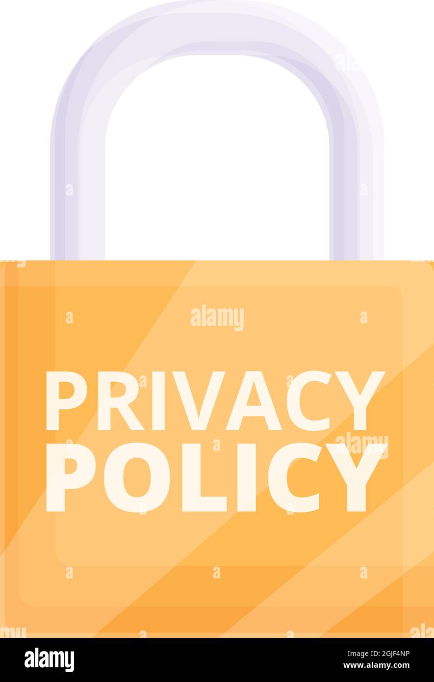 Privacy policy padlock icon cartoon vector. Data secure. Online private ...