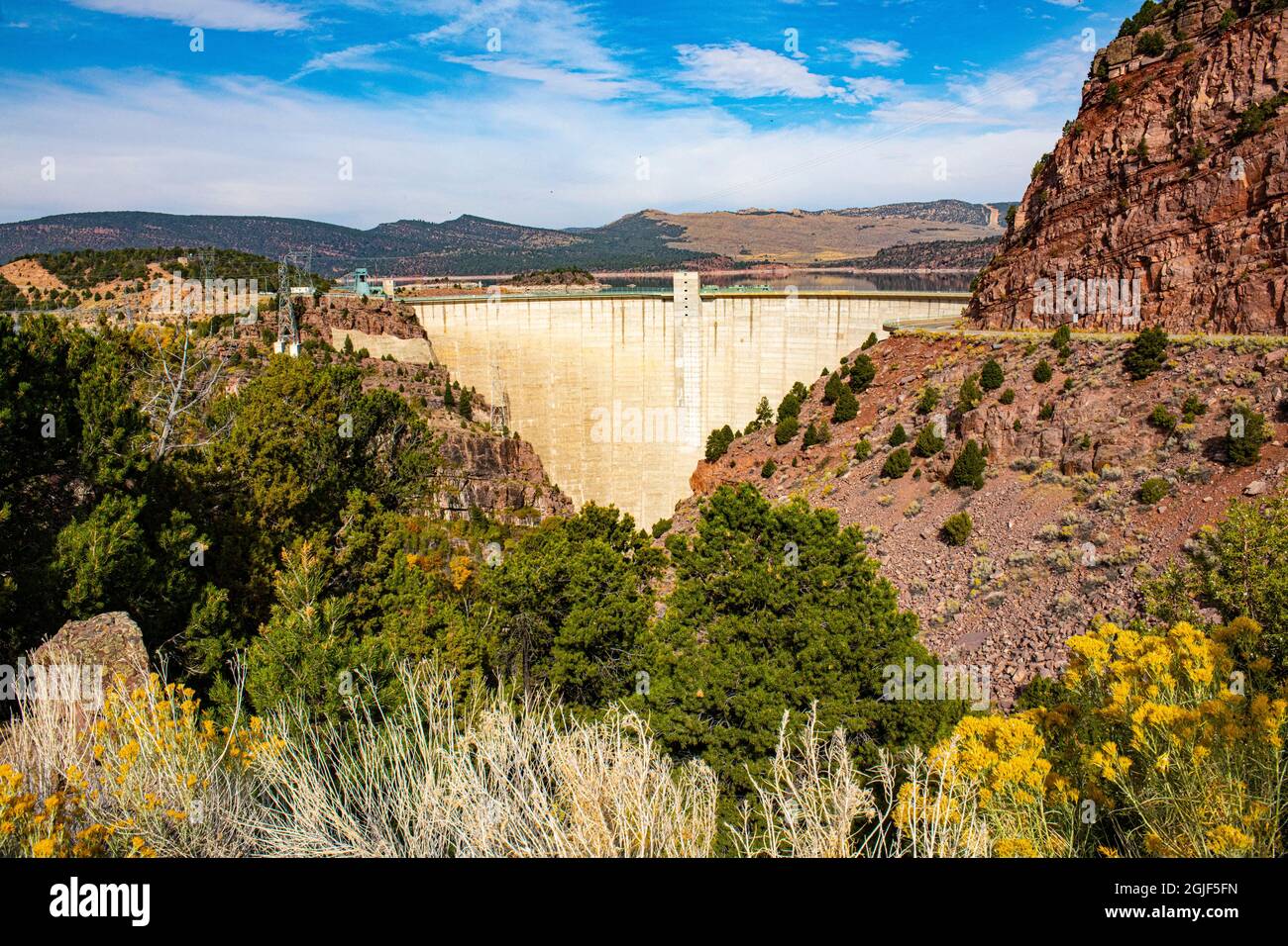 USA, Utah, Flaming Gorge National Recreation Area dam Stock Photo - Alamy