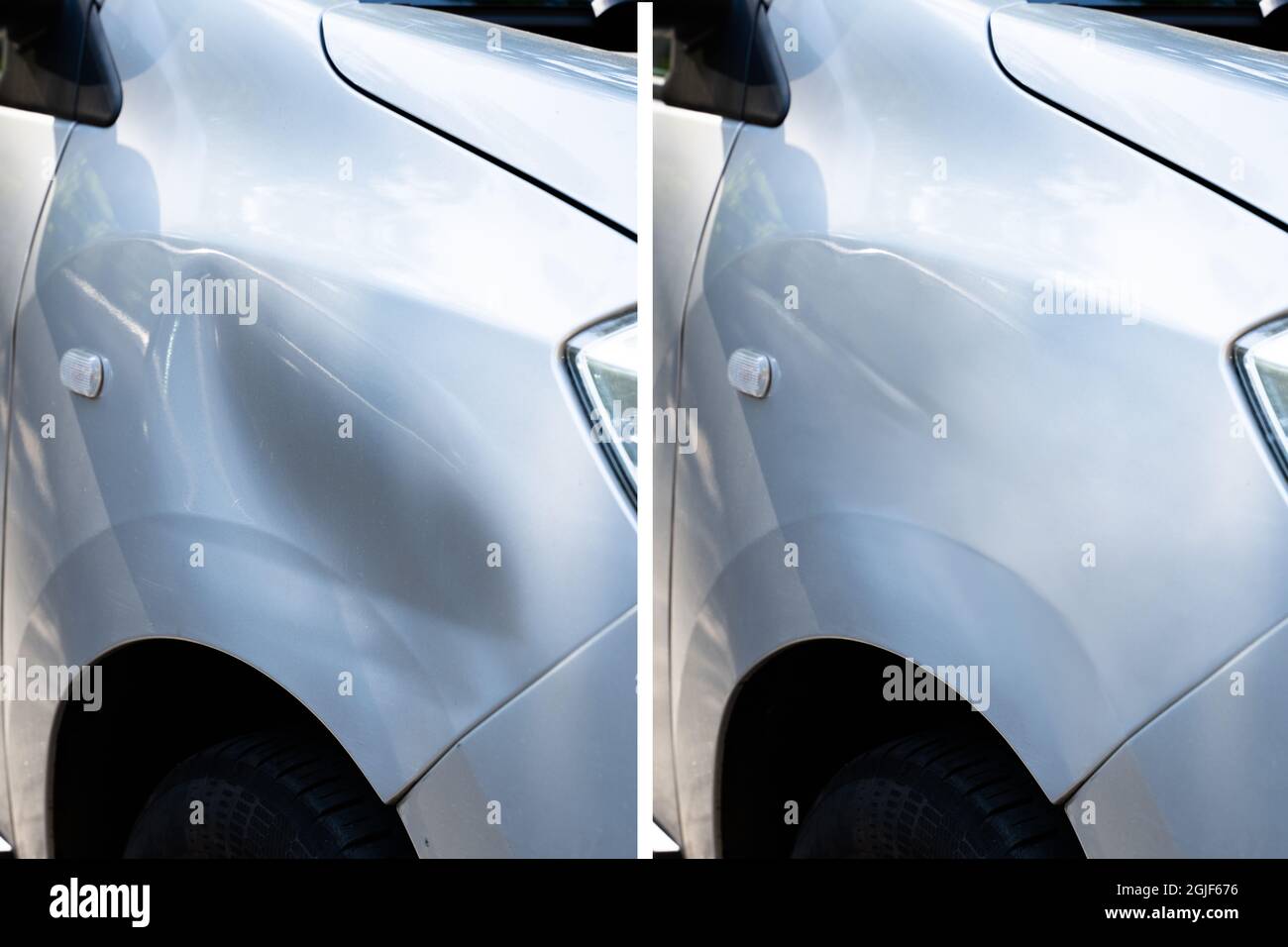 Photo Of Car Dent Repair Before And After Stock Photo - Alamy