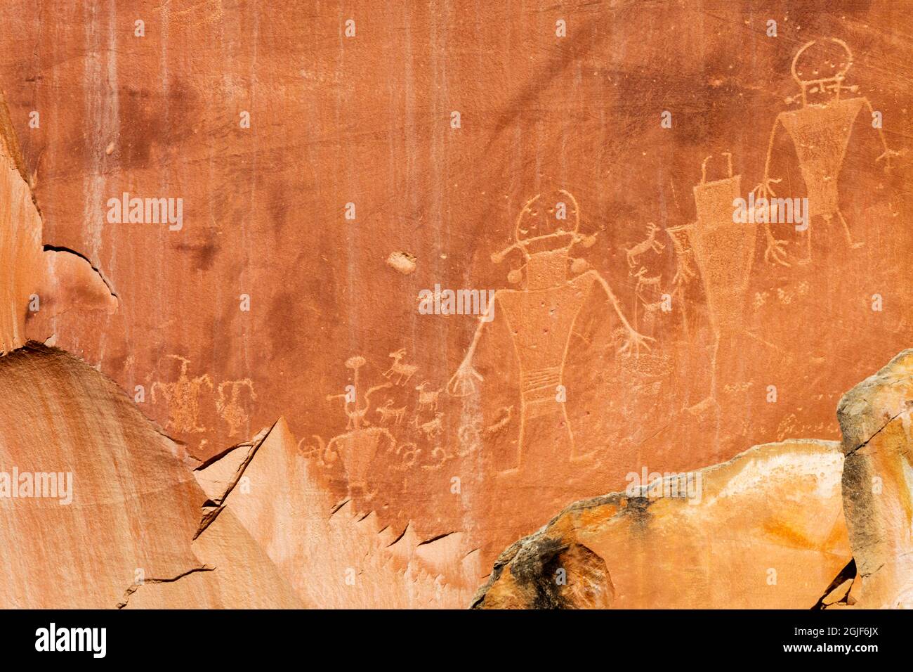 UT, Capitol Reef National Park, Fremont petroglyphs Stock Photo - Alamy