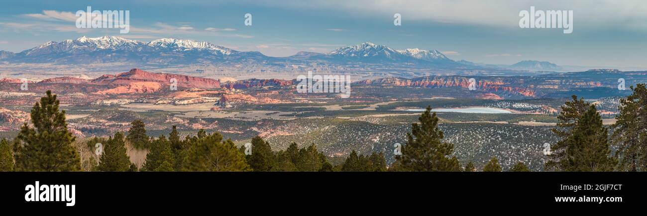 USA, Utah, Panoramic view of Mt. Pennell from Grand Staircase-Escalante ...
