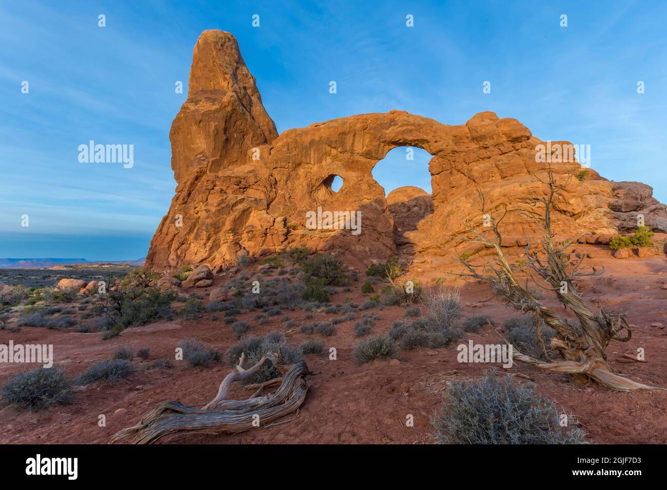 USA, Utah, Turret Arch in Arches National Park Stock Photo - Alamy