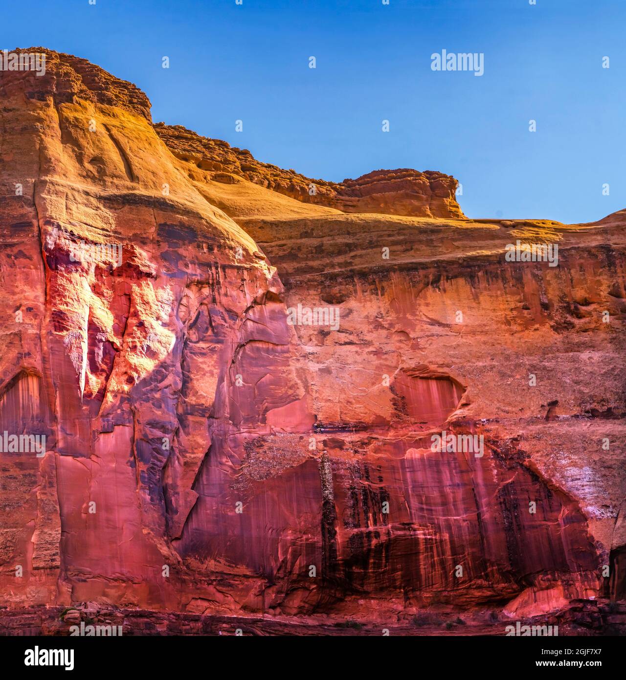 Colorful Indian Head Formation, Monument Valley, Utah. Canyon face ...