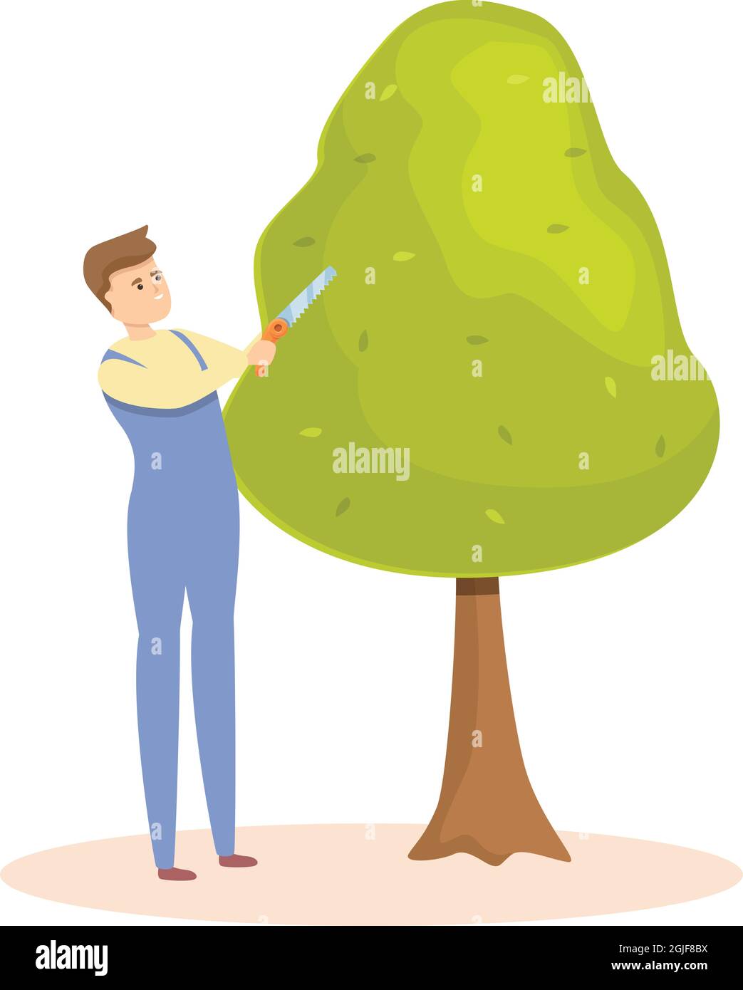 Tree garden maintenance icon cartoon vector. Hedge man. Lawn grass ...