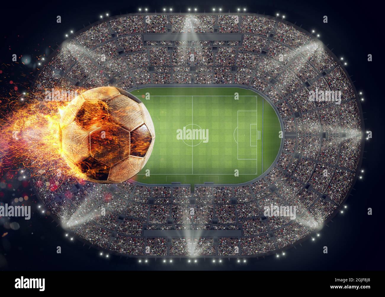 Green Flaming Soccer Ball