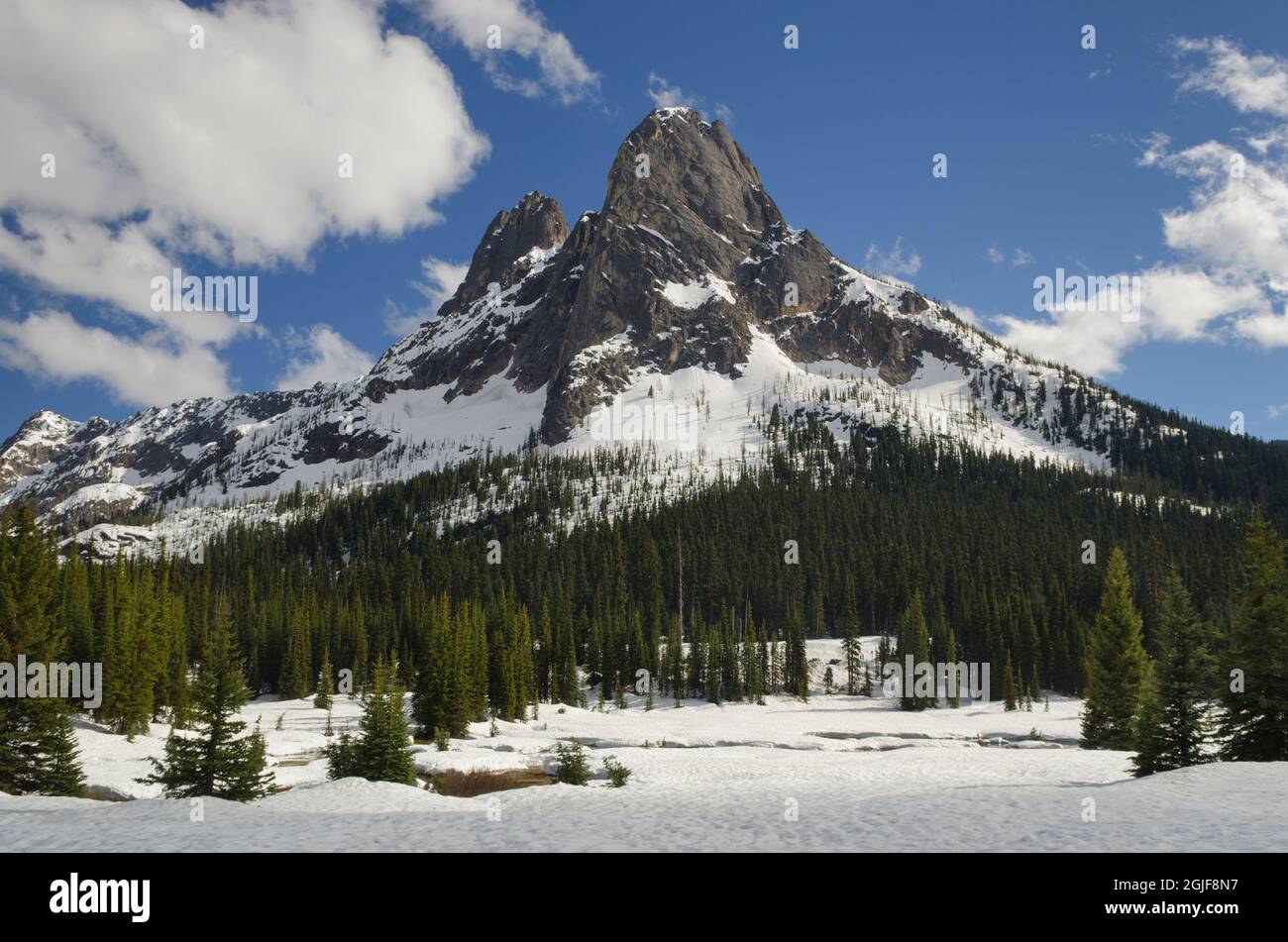 USA, Washington State. Liberty Bell Mountain, Washington Pass, North ...