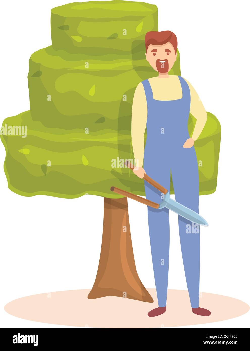 Man working tree cutting Stock Vector Images - Alamy