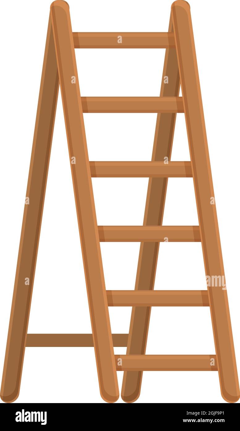 Wood ladder icon cartoon vector. Tree garden. Lawn worker Stock Vector ...
