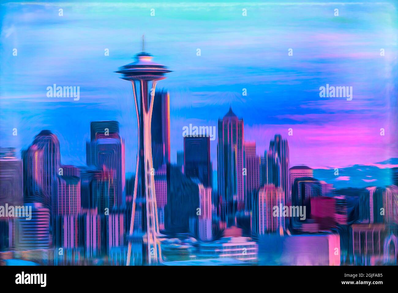 USA, Washington, Seattle. Abstract of downtown Stock Photo - Alamy
