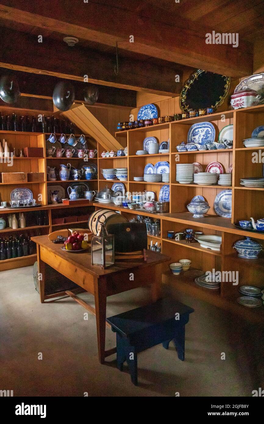 USA, Washington State, Fort Vancouver National Historic Site. Storeroom ...
