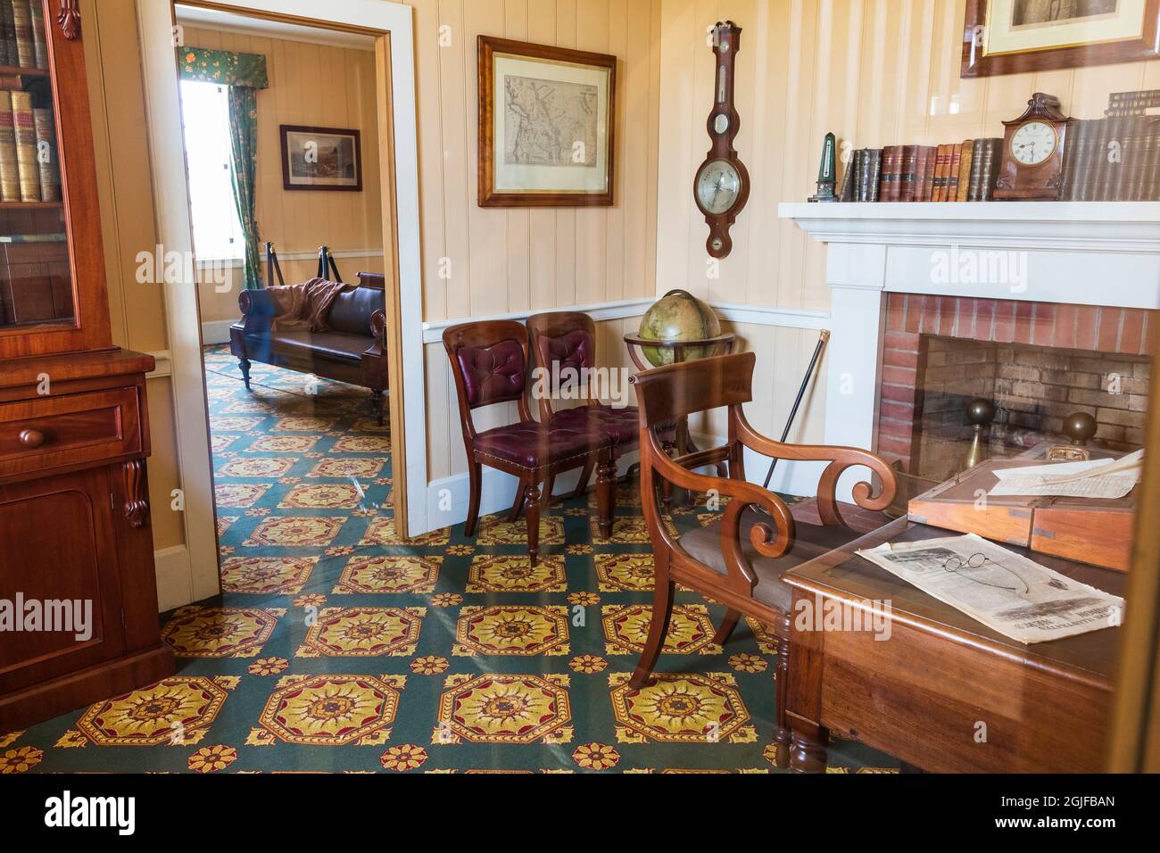 USA, Washington State, Fort Vancouver National Historic Site. Office at ...