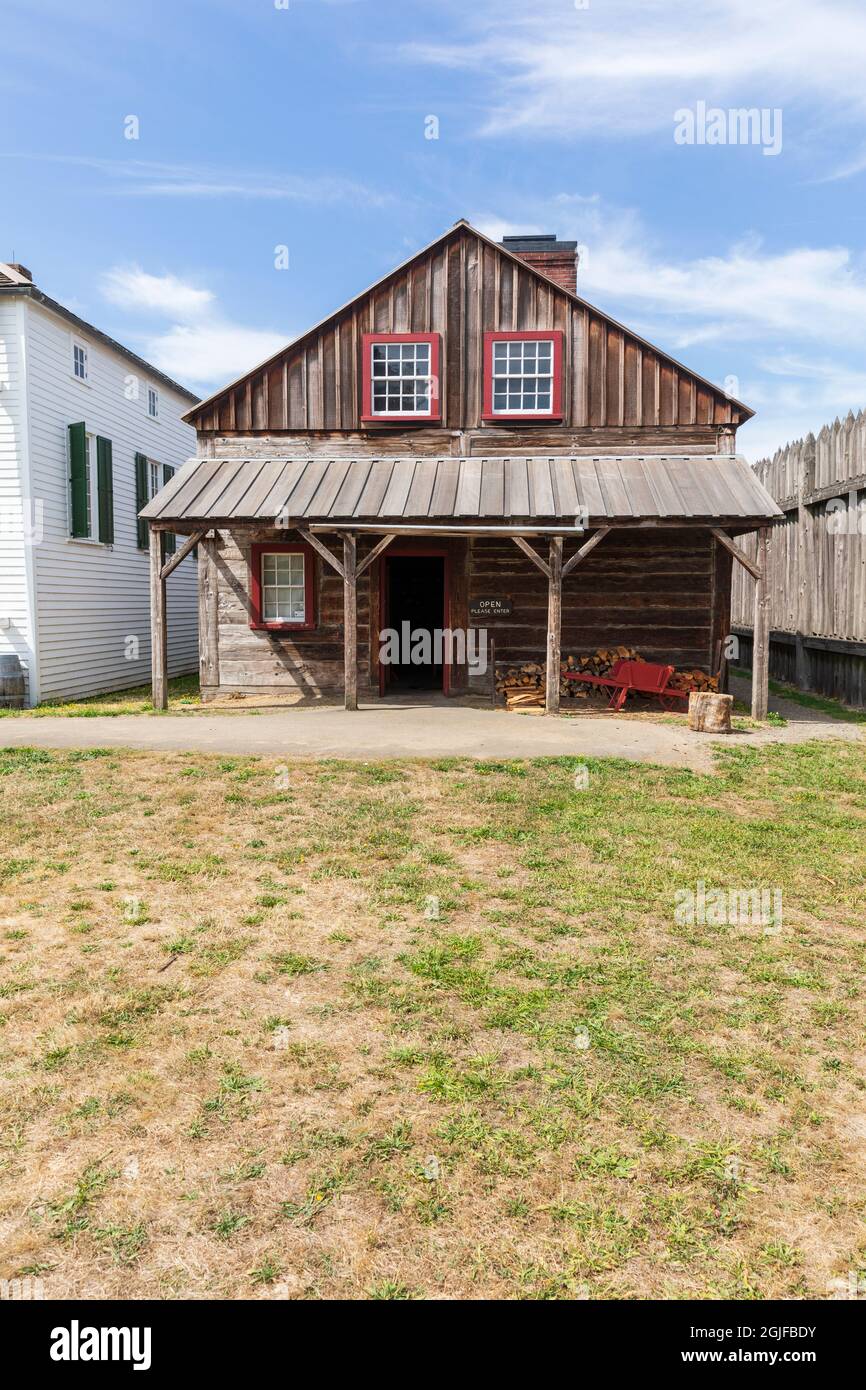 USA, Washington State, Fort Vancouver National Historic Site. Old ...