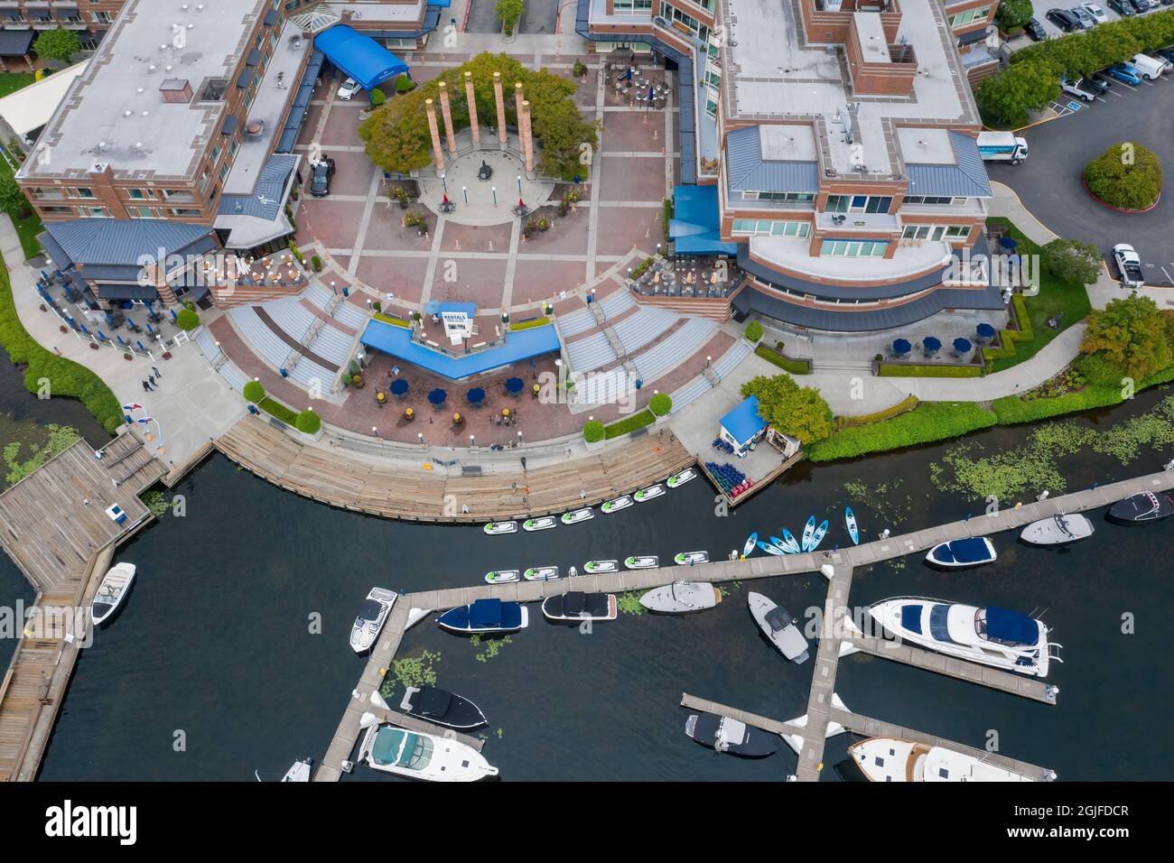 USA, Washington State, Kirkland. Carillon Point Marina Stock Photo - Alamy