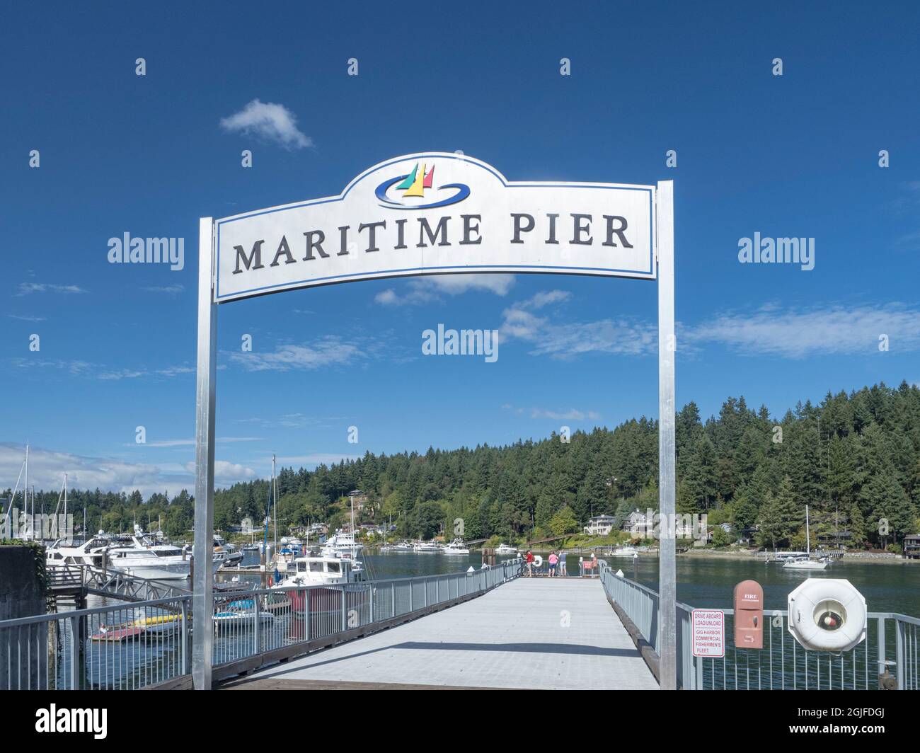 Usa, Washington State, Gig Harbor, Maritime Pier in bay Stock Photo - Alamy