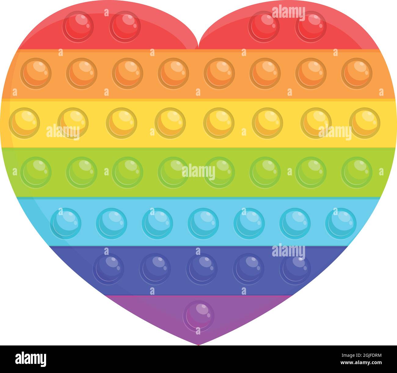 Heart popit toy icon cartoon vector. Sensory game. Addictive color ...