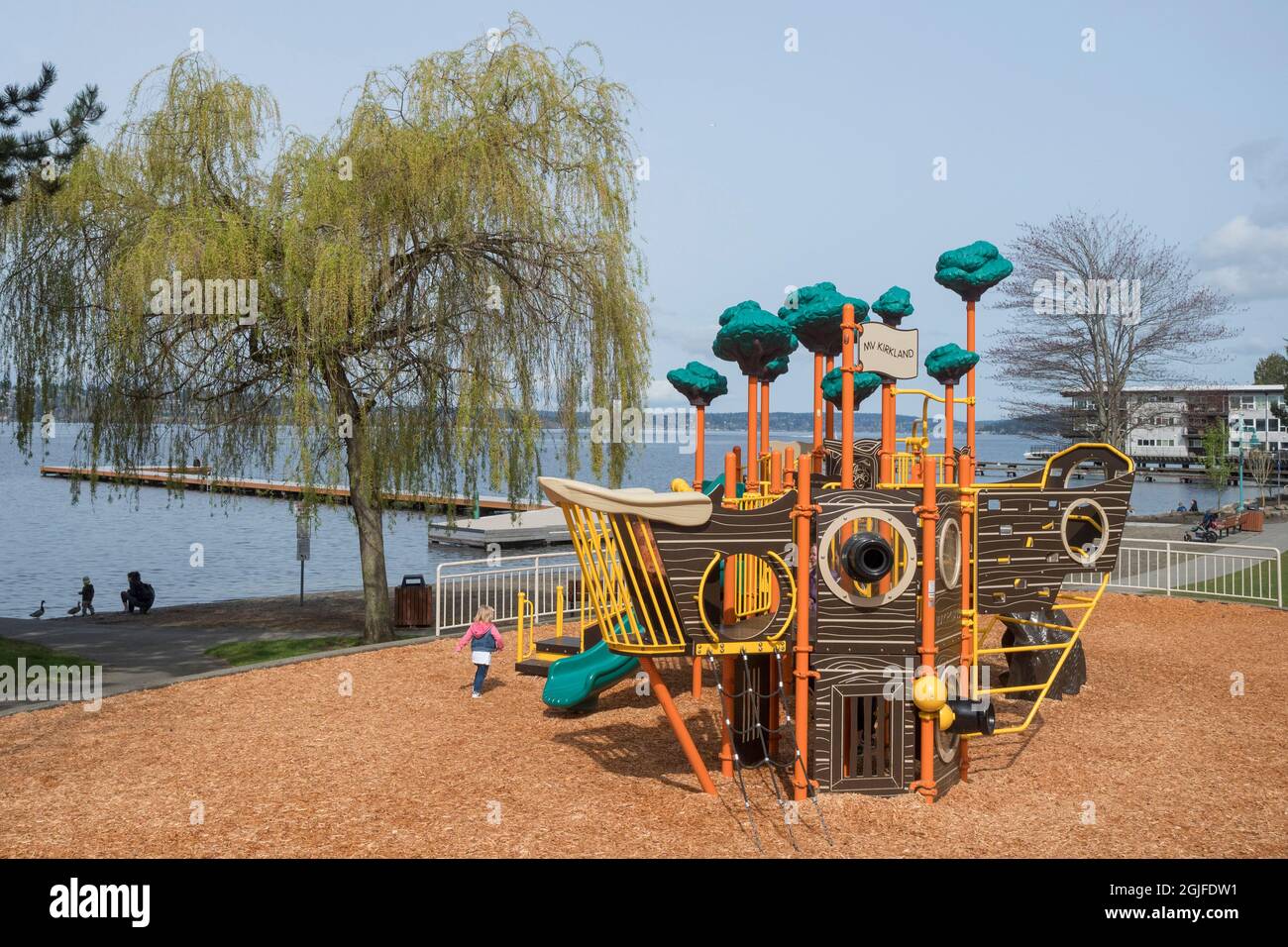 Usa, Washington State, Kirkland. Children's playground in Houghton Park ...