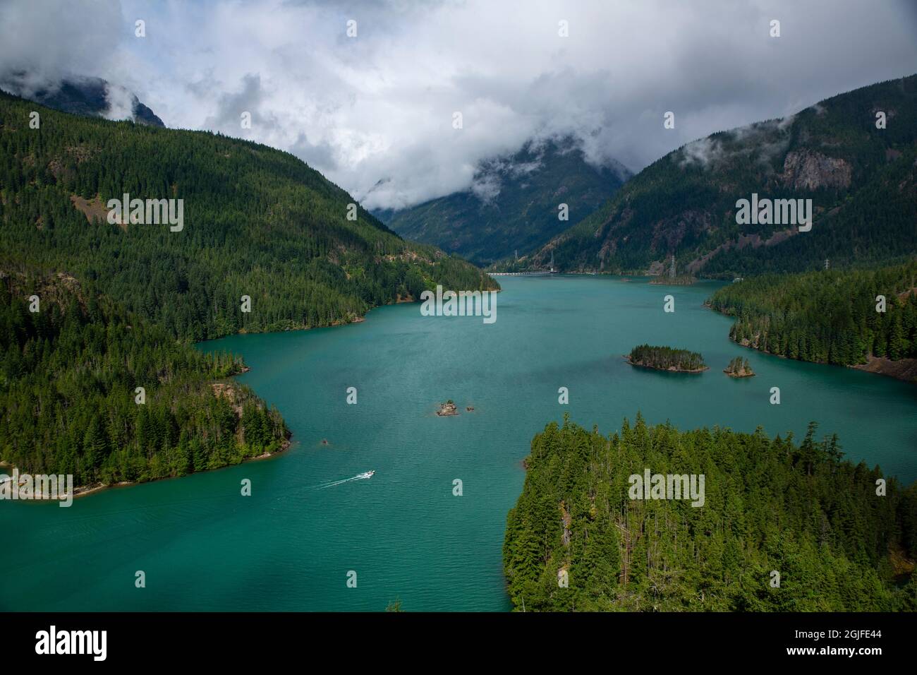 North Cascades Mountains, Diablo Lake, Diablo Dam, Washington Stock ...