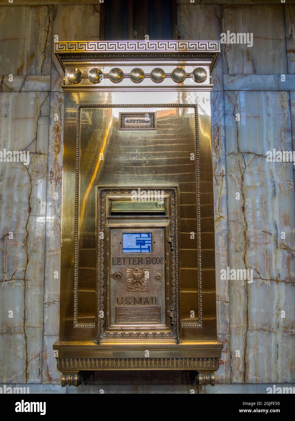 WA, Seattle, U.S. Mail letter box, in the Smith Tower Stock Photo - Alamy
