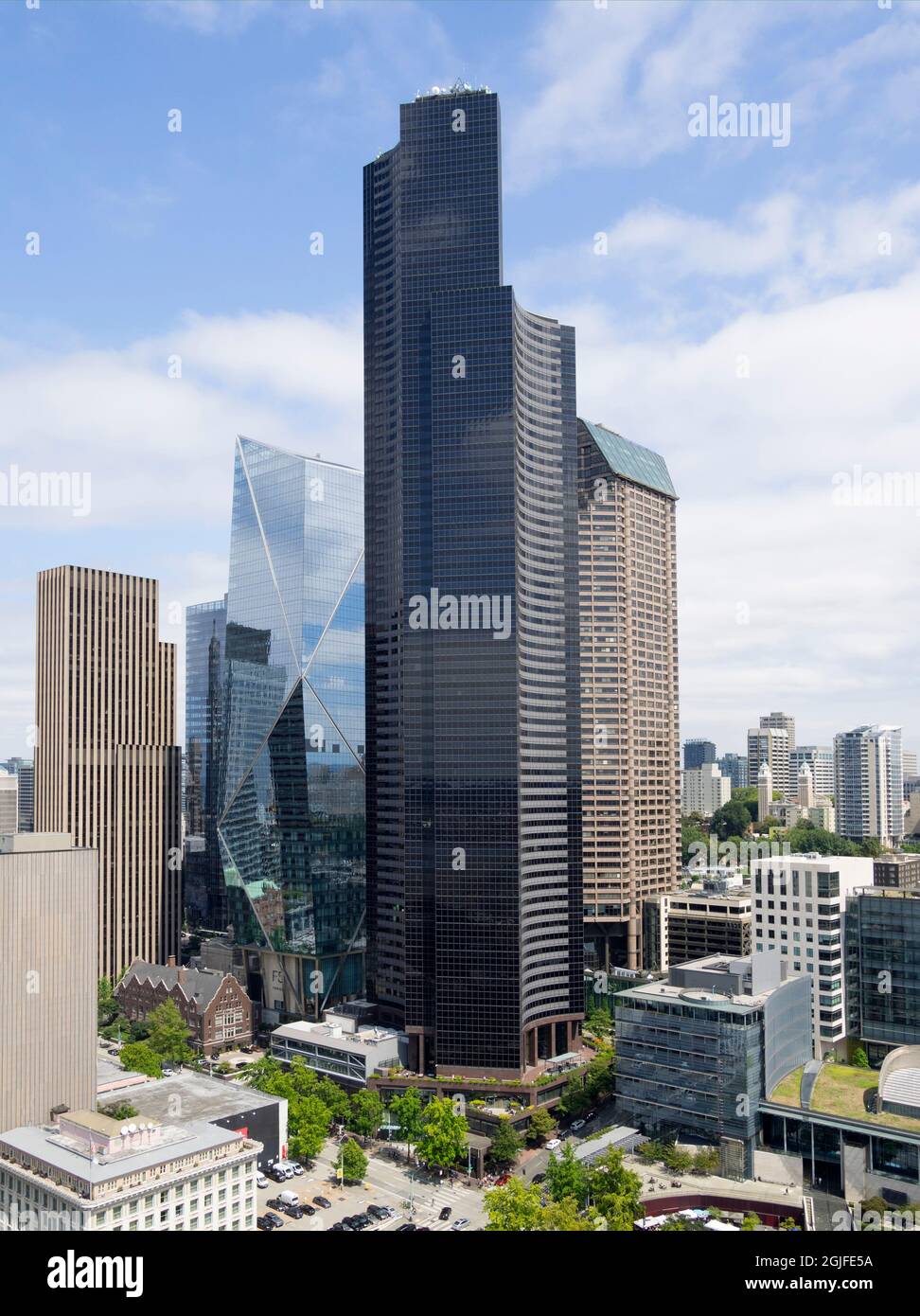 WA, Seattle, The Rainier Club (1904), surrounded by High-Rise buildings ...