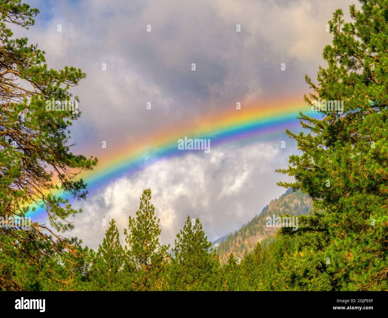 WA, Tumwater Canyon, Rainbow Stock Photo - Alamy