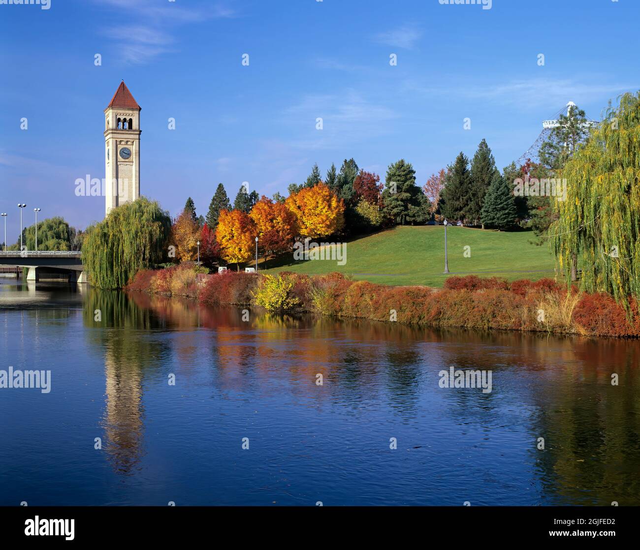 Washington State, Spokane, Riverfront Park, with the Clock Tower and ...