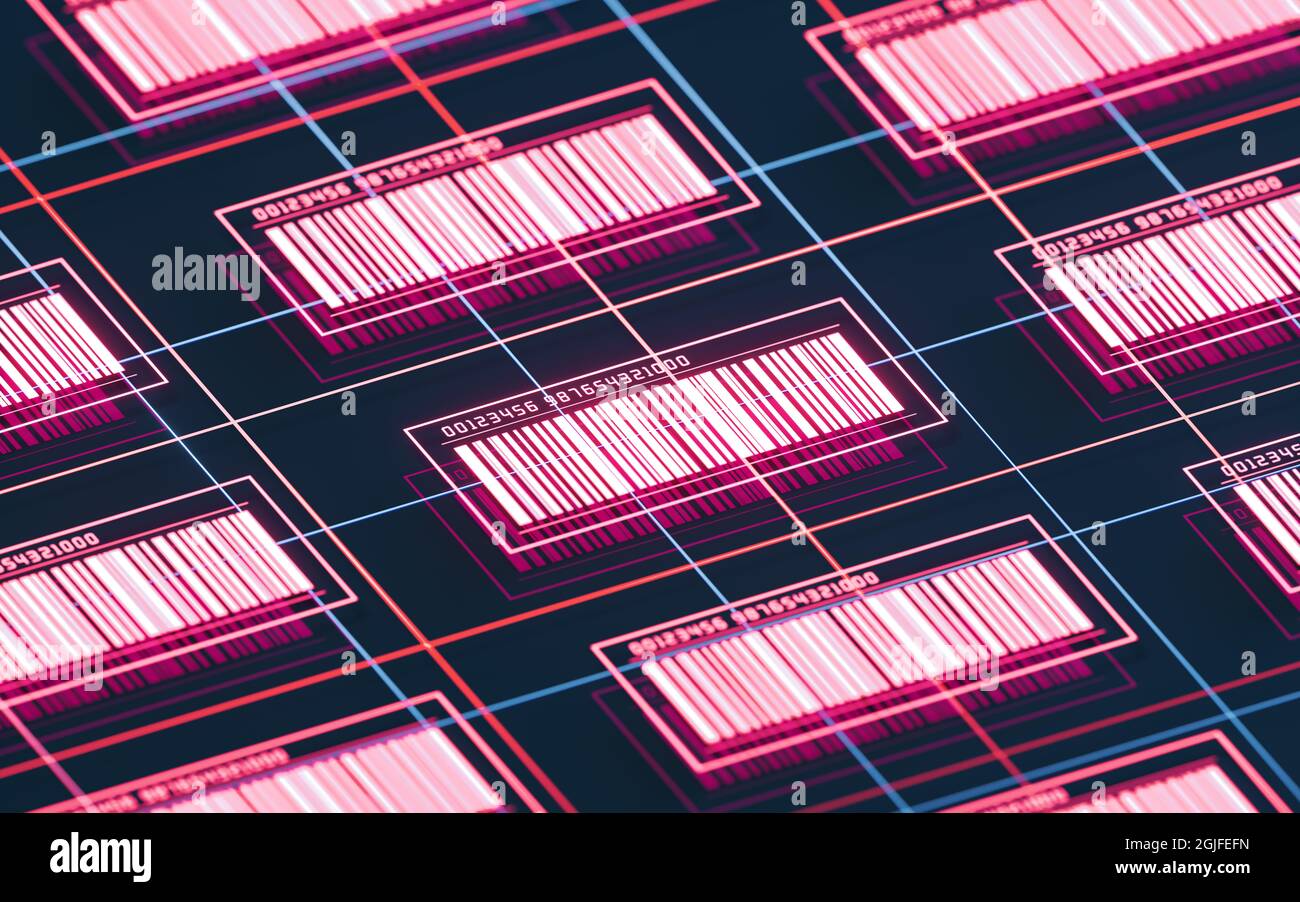 Bar code with black background, 3d rendering. Computer digital drawing ...