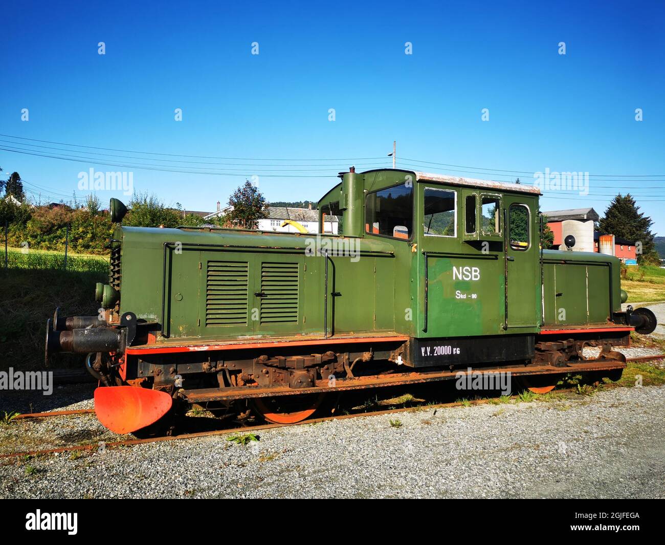 GARNES, NORWAY - Aug 23, 2021: An old shift tractor called SKD 214 no ...