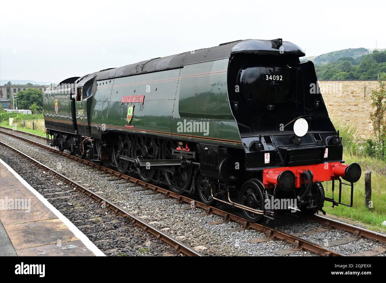 A West Country class locomotive "City of Wells" on the East Lancashire ...