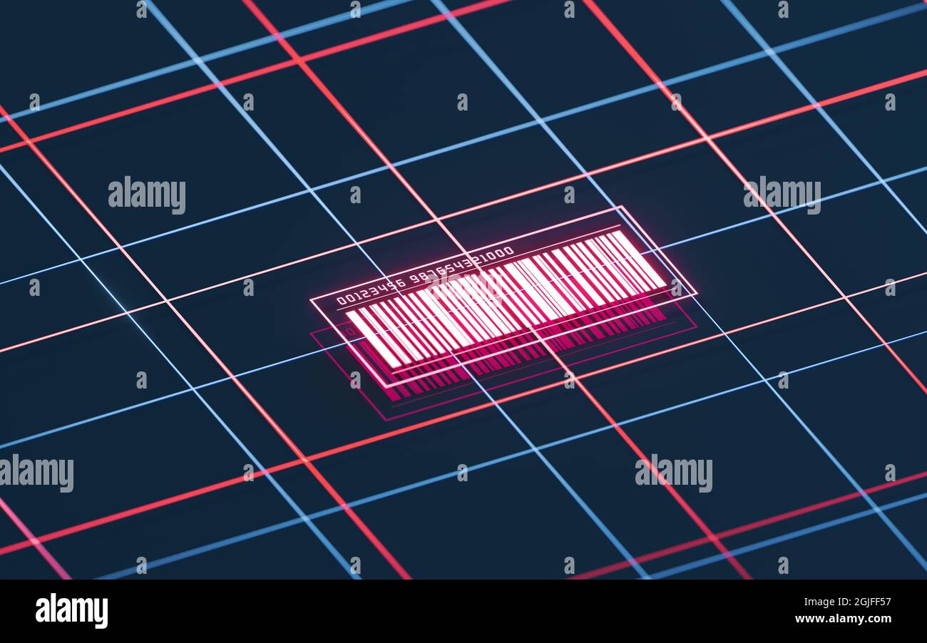 Bar code with black background, 3d rendering. Computer digital drawing ...