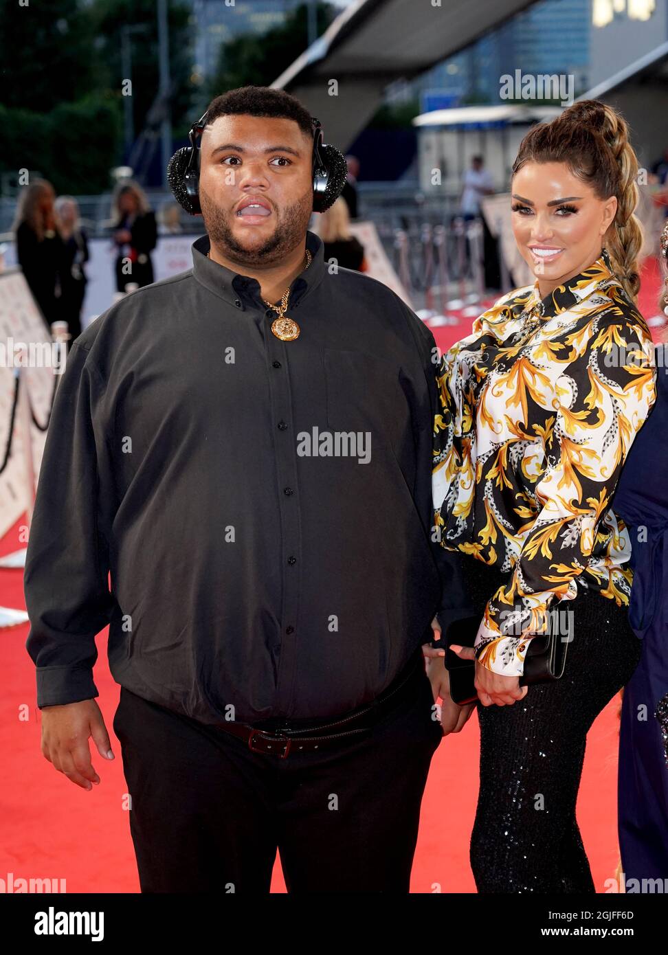 Harvey Price (left) and Katie Price attending the National Television ...