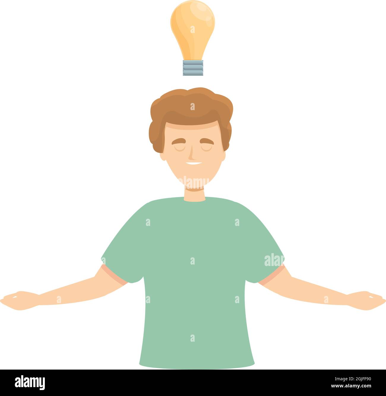 Work concentration icon cartoon vector. Zen stress. Student think Stock ...