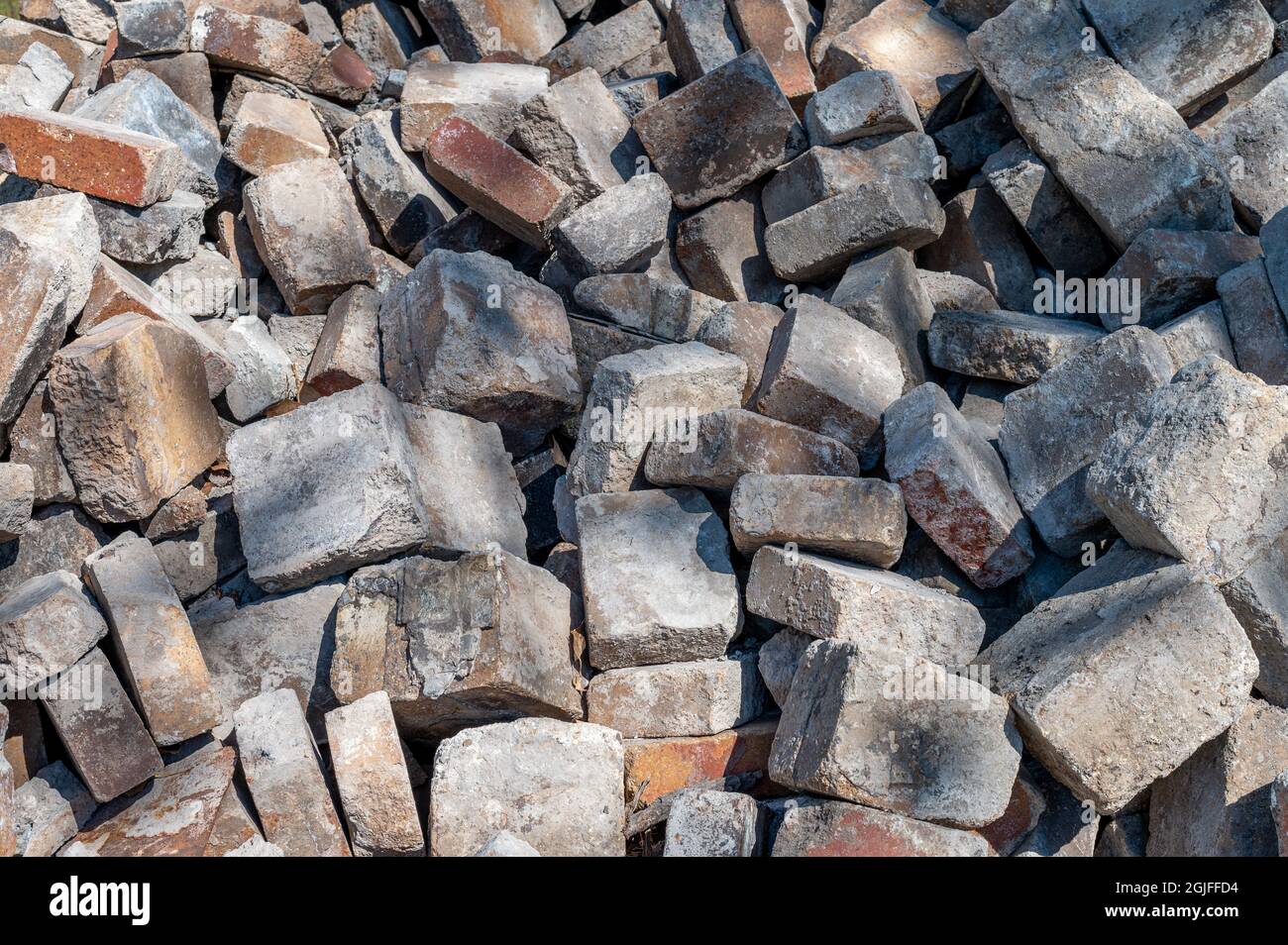 Pile of construction waste with demolished bricks Stock Photo - Alamy