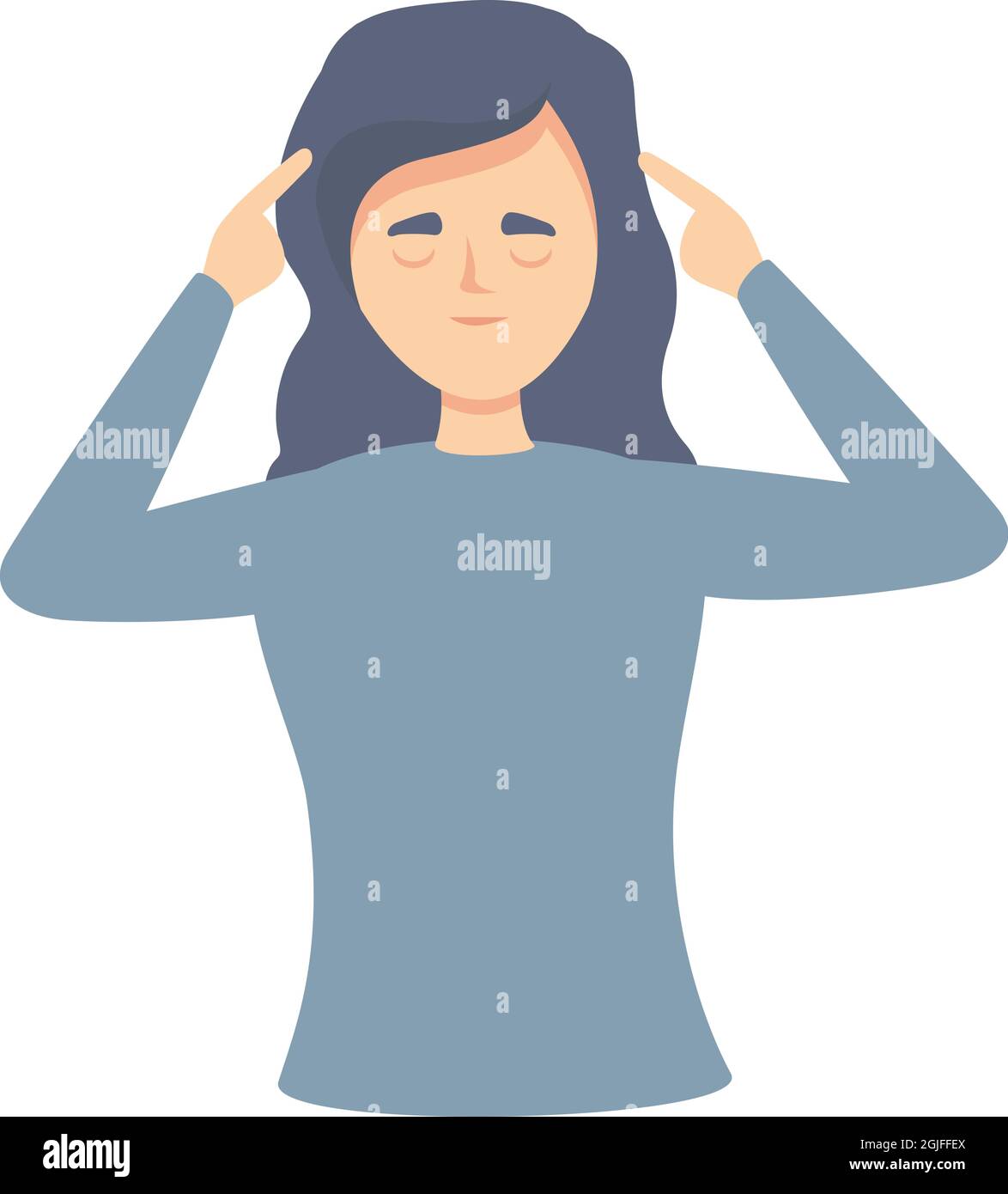 Student concentration think icon cartoon vector. Zen work. Mind health ...