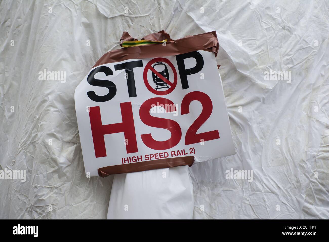 London, UK. September 9th 2021: Environmental activists protests of HS2 ...