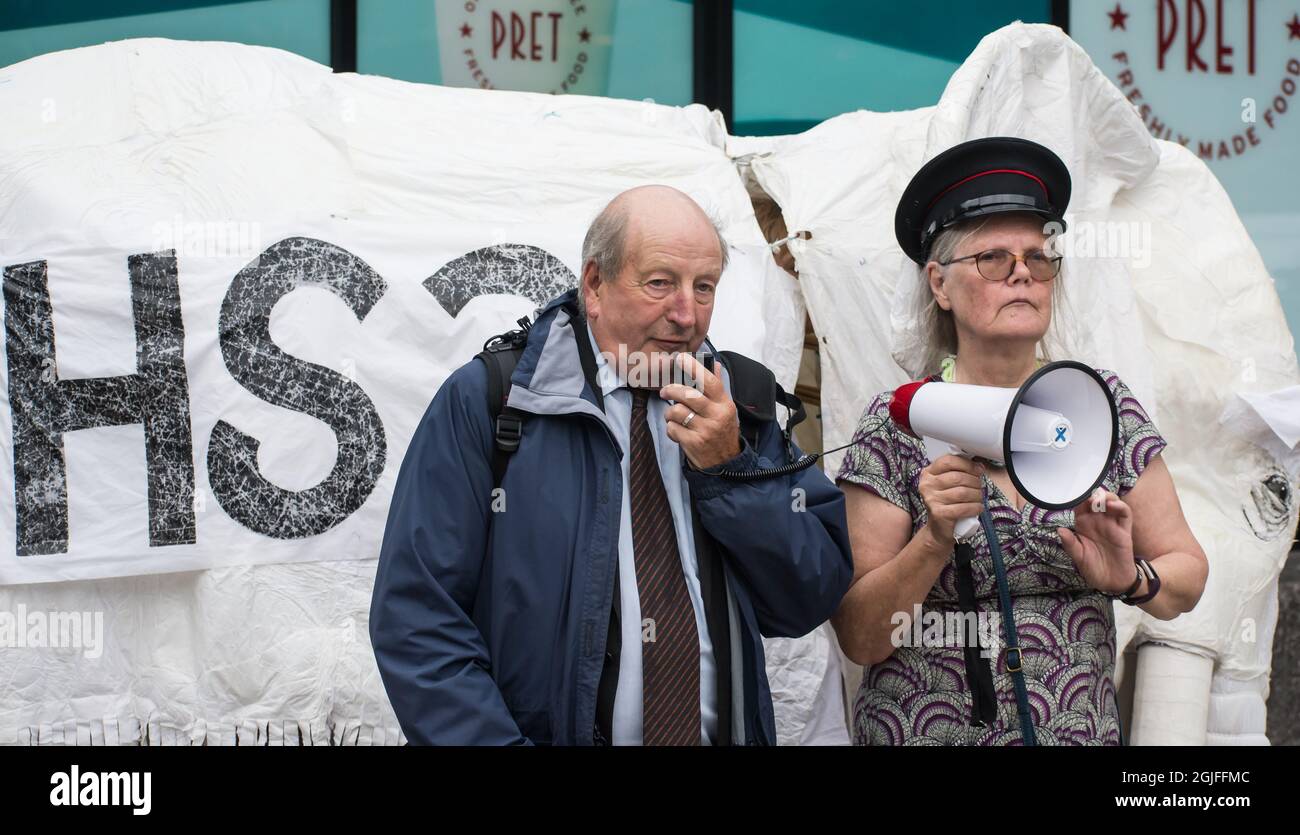 London, UK. September 9th 2021: Environmental activists protests of HS2 ...
