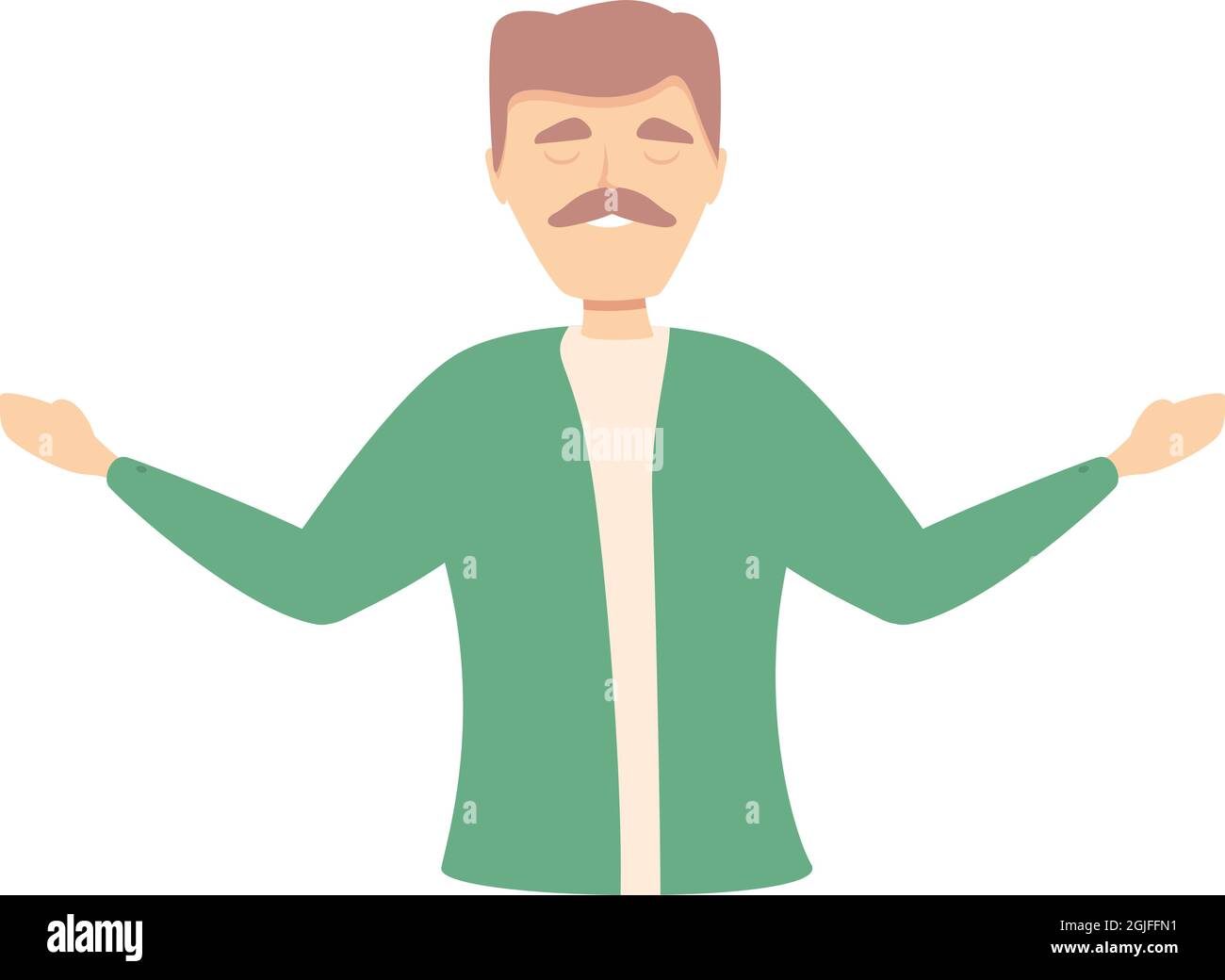 Man concentration icon cartoon vector. Stress work. Zen mind Stock ...