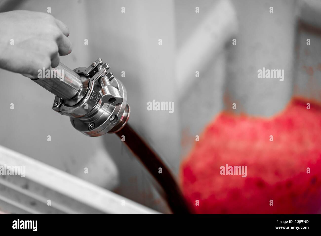 USA, Washington State, Walla Walla. Pump-Over, also known as remontage ...