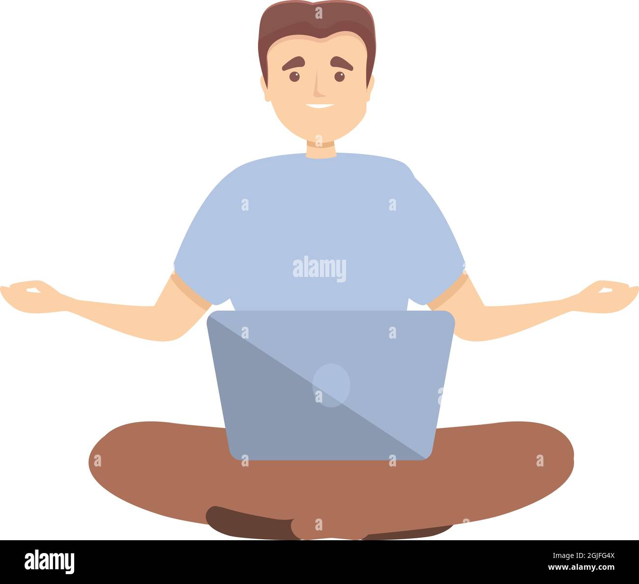 It specialist meditate icon cartoon vector. Work concentration. Zen ...