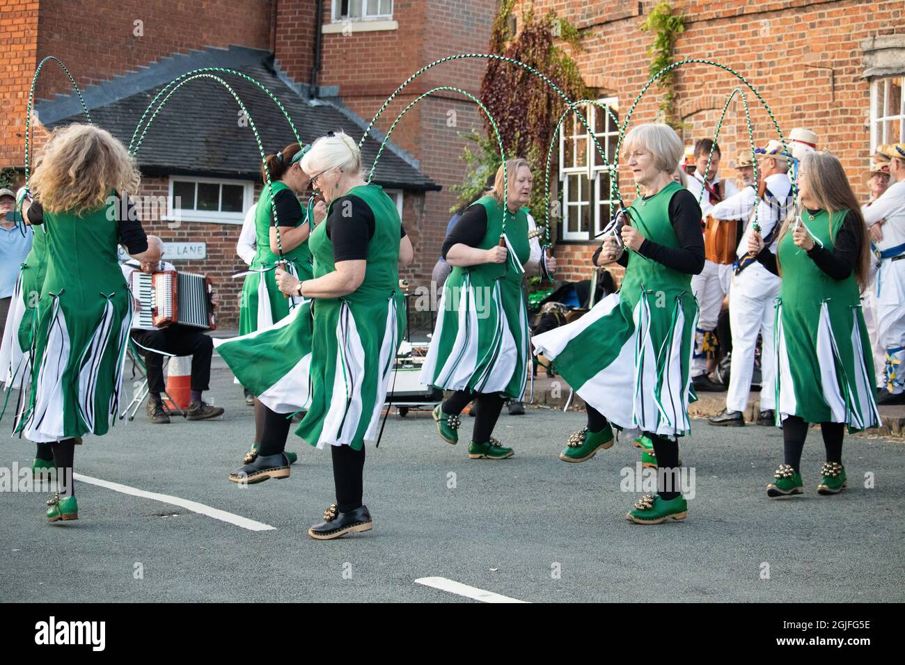 Beggars' Oak Clog dancing at the Abbots Bromley Horn Dance. They were ...