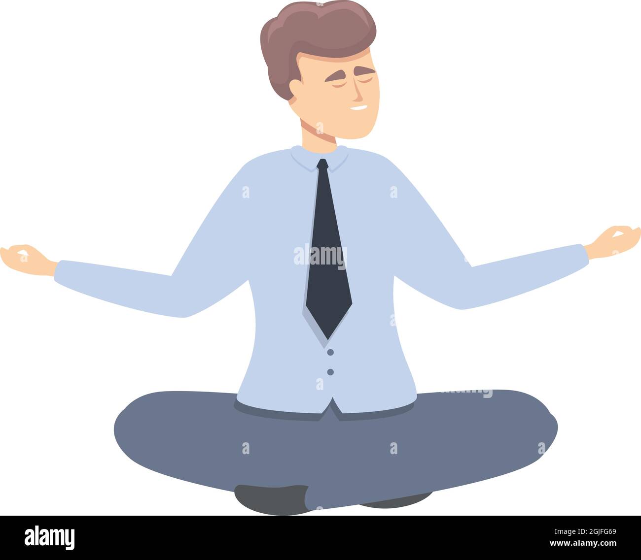 Manager meditation icon cartoon vector. Work concentration. Zen mind ...