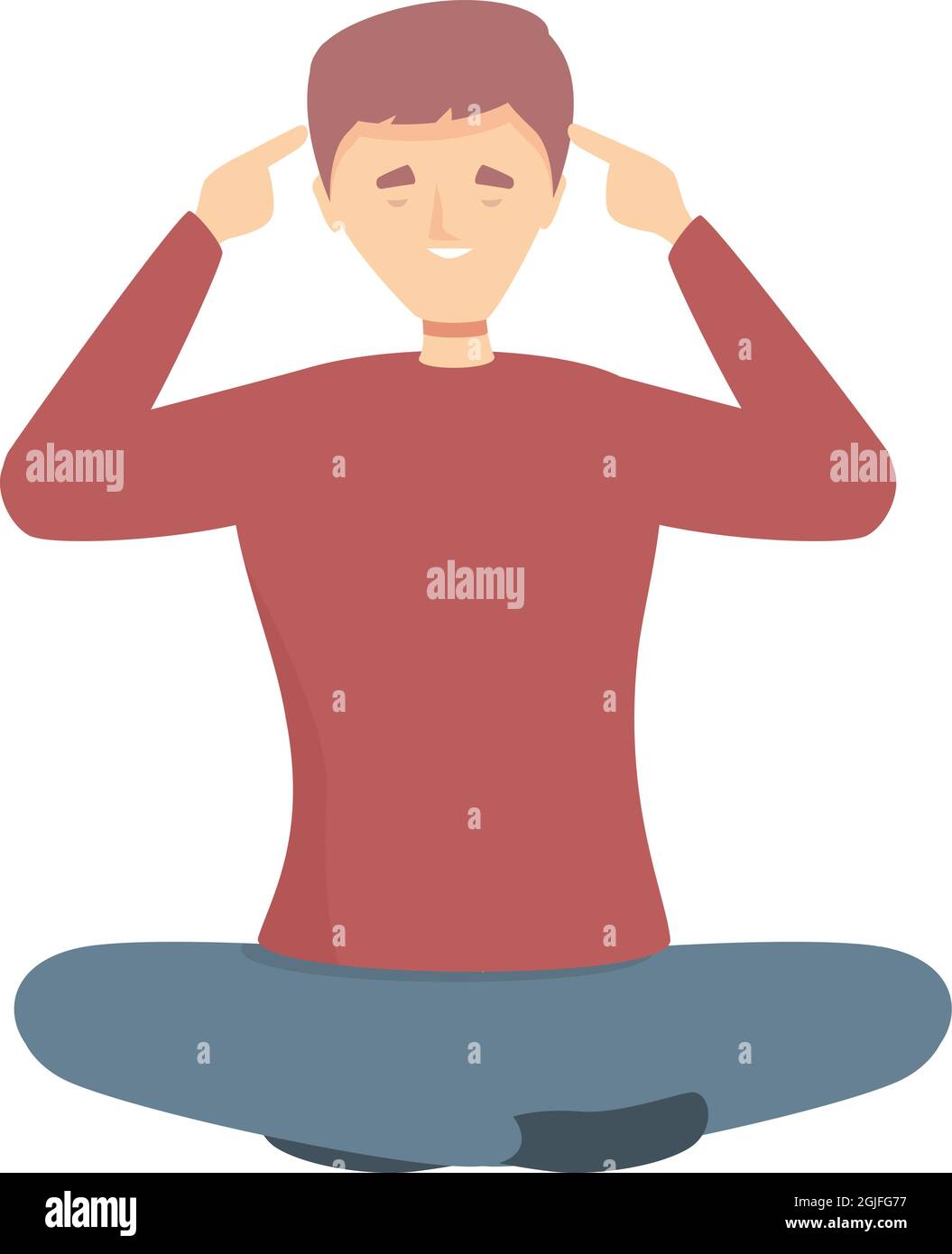 Idea concentration icon cartoon vector. Stress work. Health meditate ...