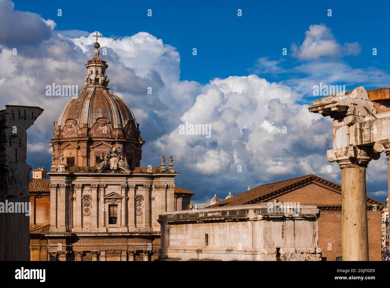 Rome historical center ancient and baroque monuments with beautiful ...