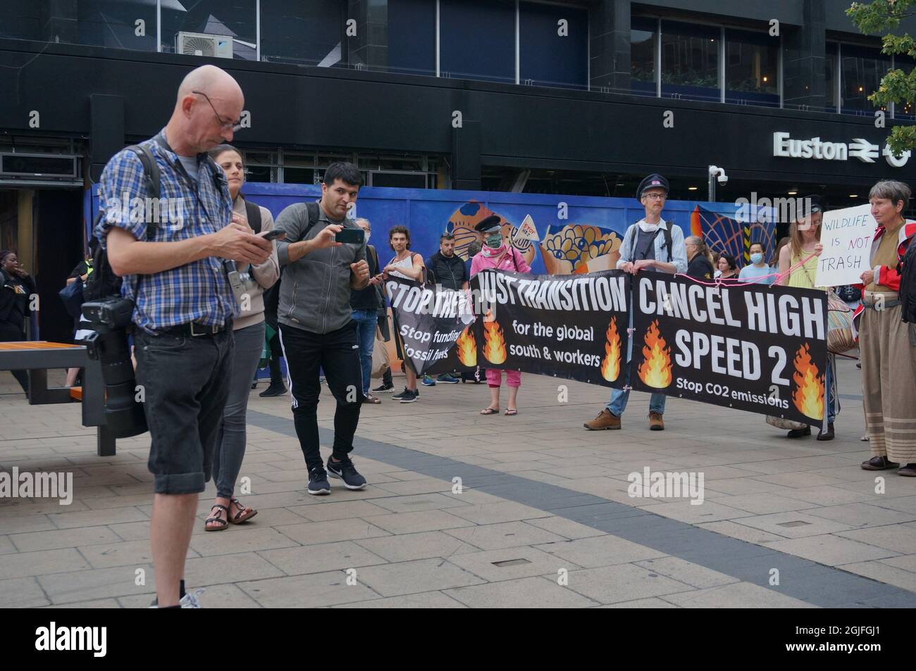 London, UK. September 9th 2021: Environmental activists protests of HS2 ...