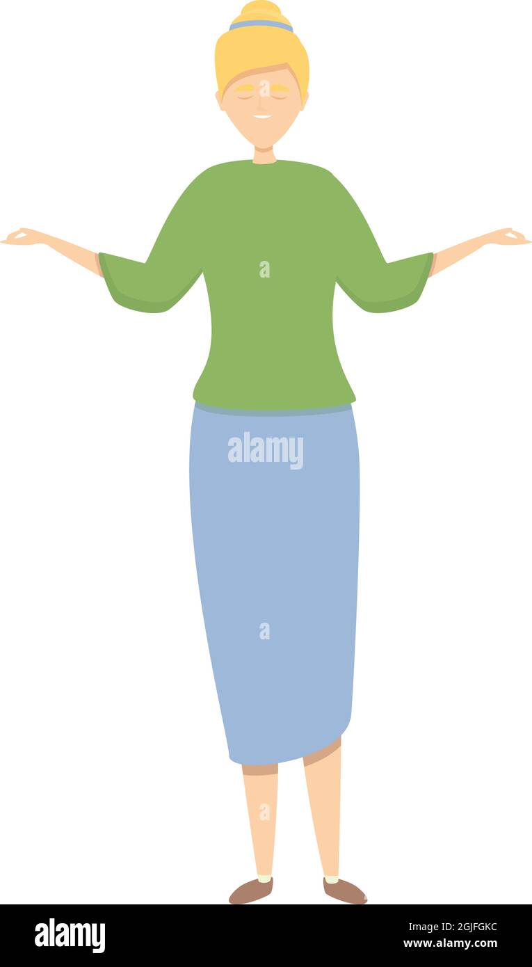 Woman concentration icon cartoon vector. Zen mind. Think meditate Stock ...