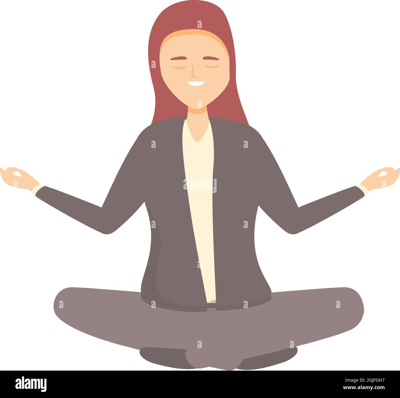 Zen study icon cartoon vector. Work stress. Computer think Stock Vector ...