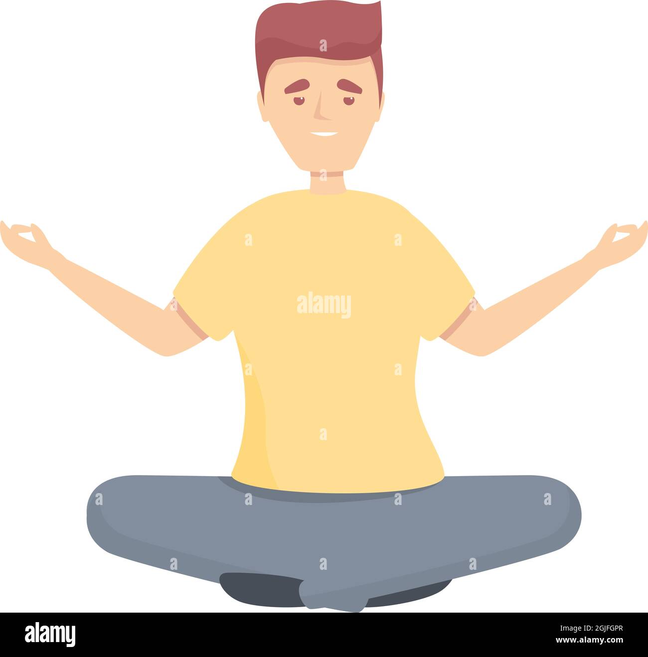 Developer think icon cartoon vector. Work concentration. Zen stress ...