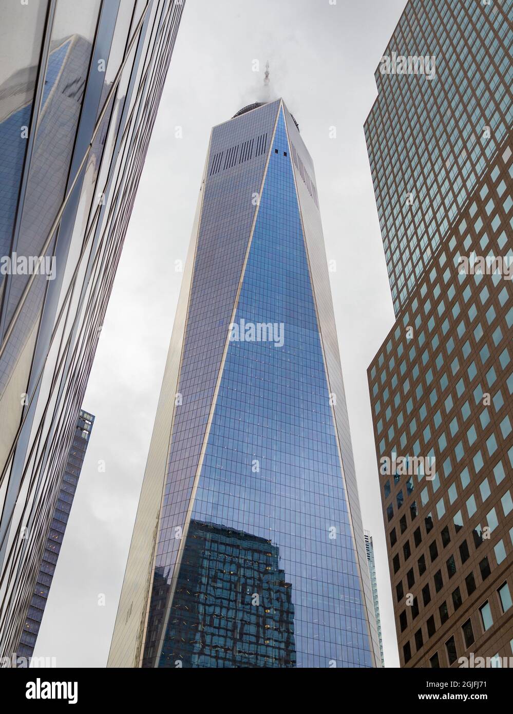 A picture of the One World Trade Center as seen from below Stock Photo ...
