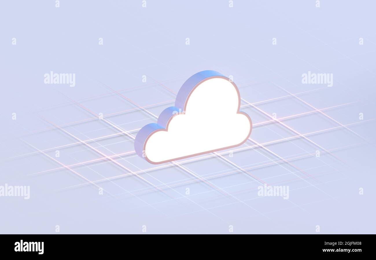 Cloud with white gridding background, 3d rendering Stock Photo - Alamy