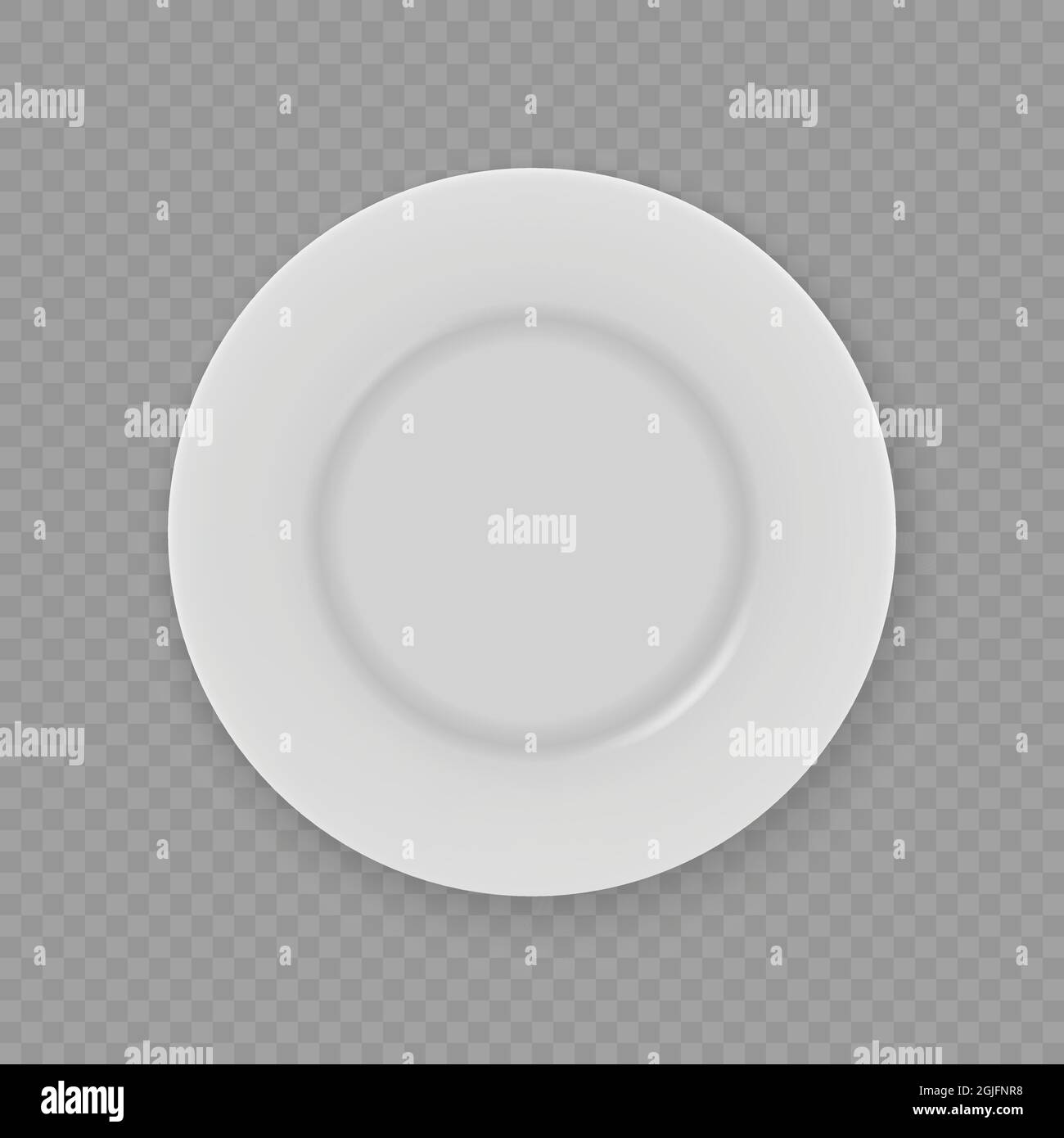 3d realistic white dish plate isolated on transparent background Stock ...